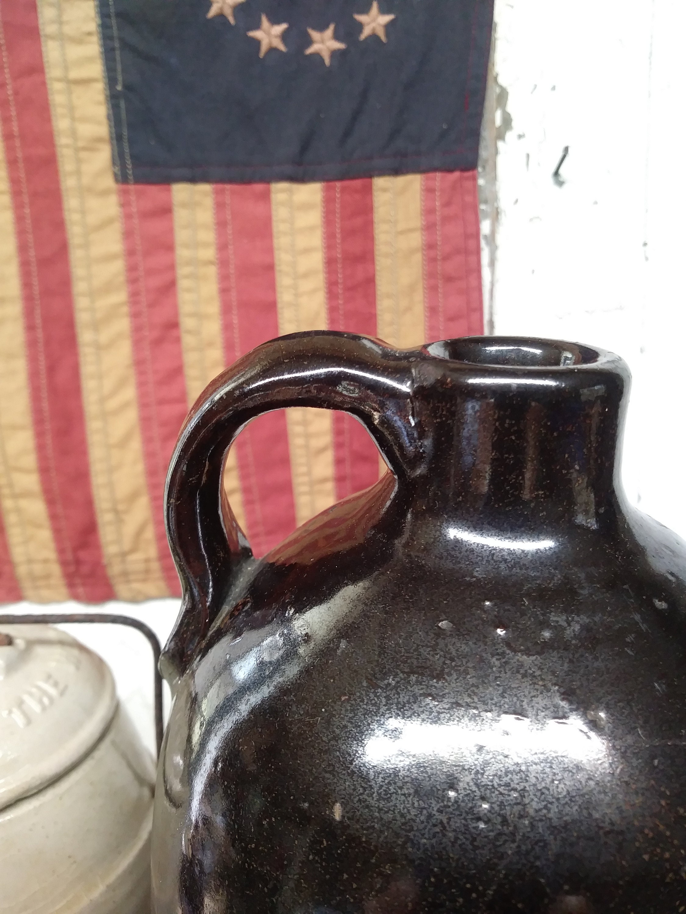 Jug / Half Gallon Stoneware Jug / Primitive Stoneware Jug With - Etsy
