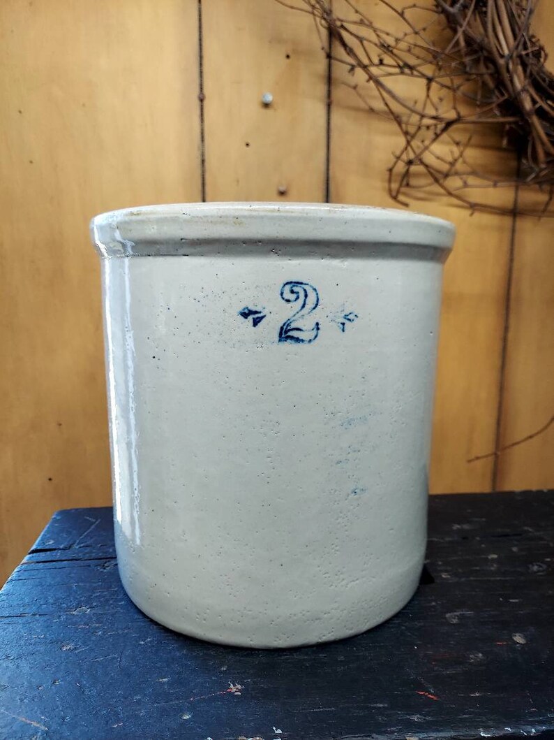Antique 2 Gallon Crock / 2 Gallon Hawthorn Pottery Crock / - Etsy