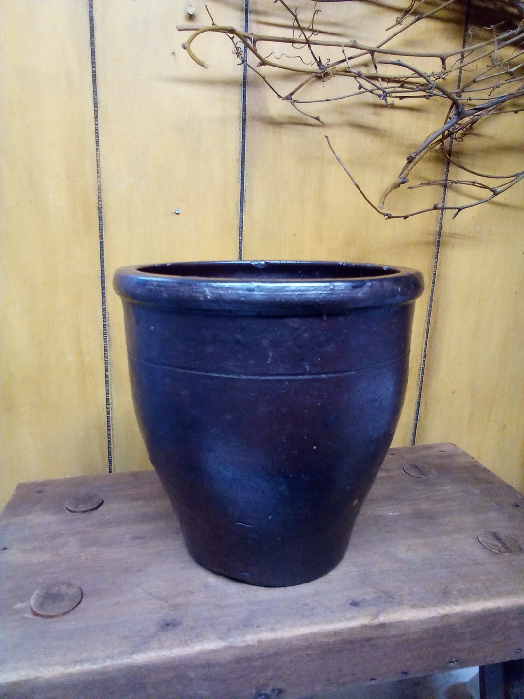 Rare Antique Ovoid 1/2 Gallon Stoneware Crock / Late 1800's Girty ...