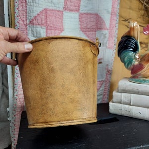 Bucket / Painted Galvanized Metal Bucket / Painted and Antique Waxed ...