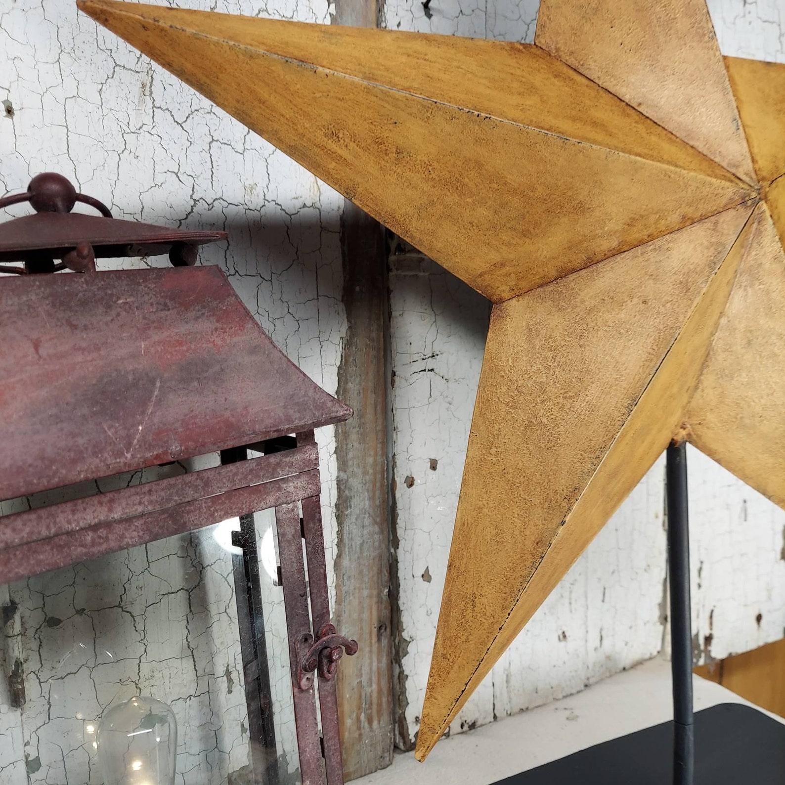 Star / Large Metal Mustard Yellow Star Mounted on A Metal - Etsy