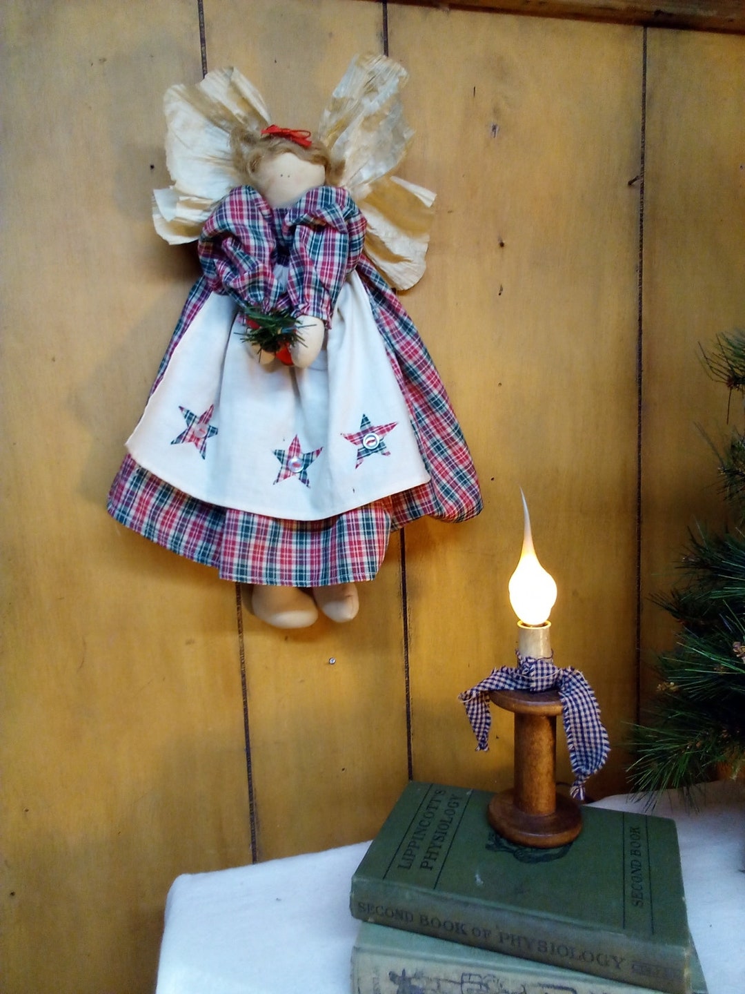 Angel / Handmade Primitive Style Angel Doll / A Sitting Angel as Well ...