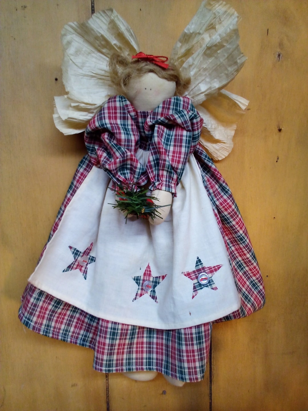 Angel / Handmade Primitive Style Angel Doll / A Sitting Angel as Well ...