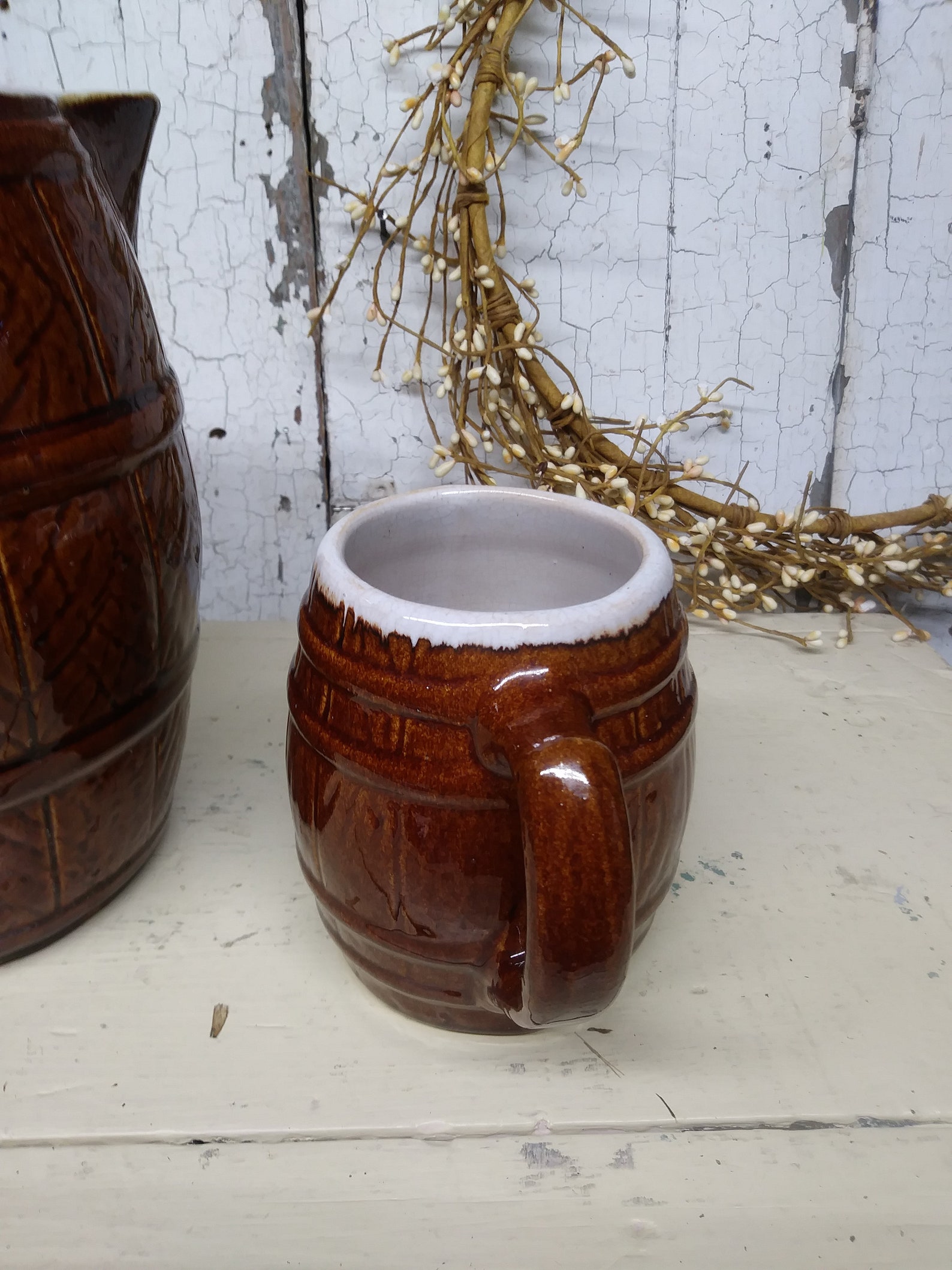 Pitcher / Pitcher and Mug / Matching Stoneware Pottery - Etsy