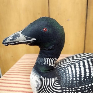 Decoy / Vintage Handcrafted Printed Fabric Loon Decoy / 9.5 Long 6 Tall ...
