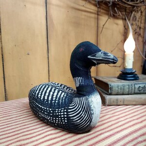 Decoy / Vintage Handcrafted Printed Fabric Loon Decoy / 9.5 Long 6 Tall ...