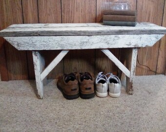 Country Wood Bench - Etsy