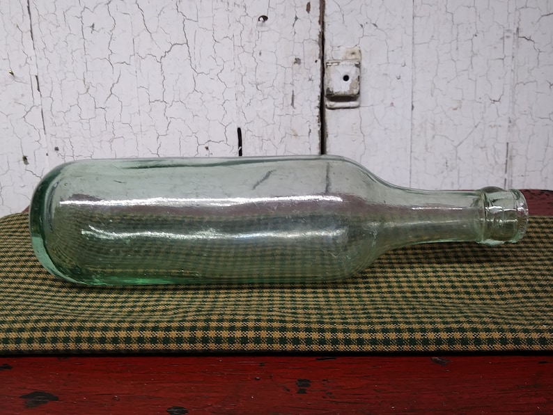Antique Bottles / Torpedo Bottle / Green Tint Antique Torpedo | Etsy