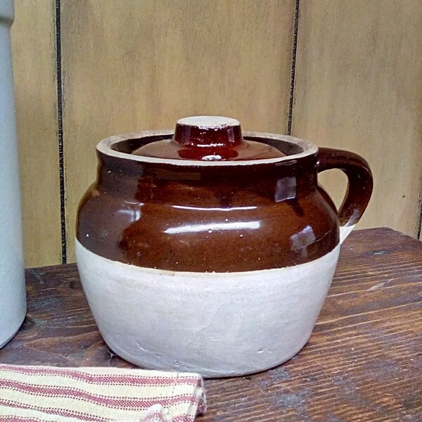 Stoneware Bean Pot - Etsy