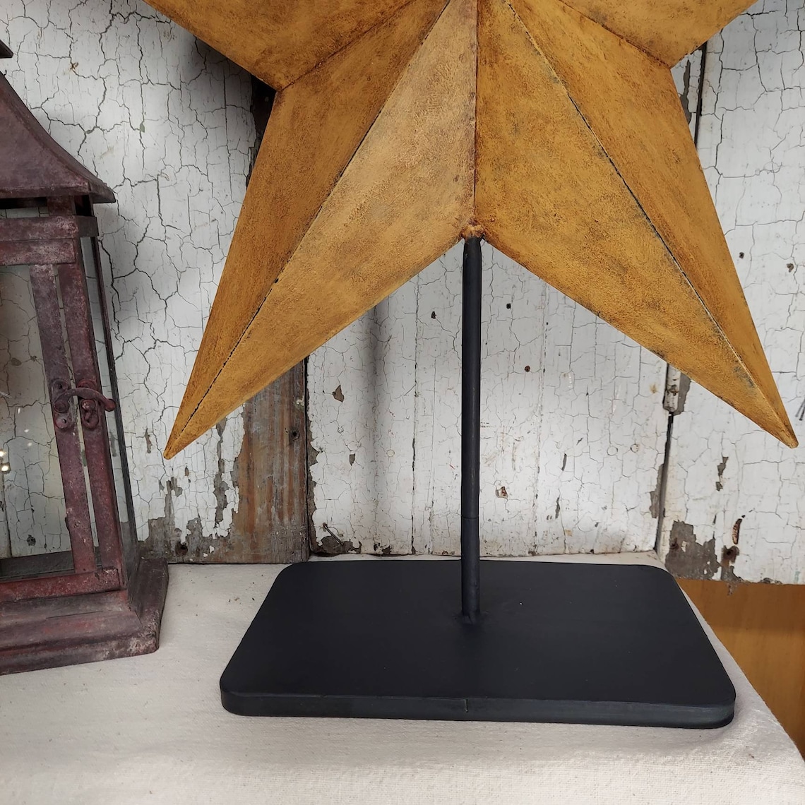 Star / Large Metal Mustard Yellow Star Mounted on A Metal - Etsy