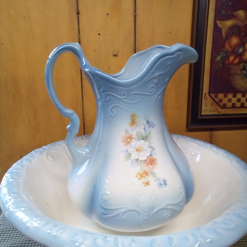 Pitcher and Bowl Set - Etsy