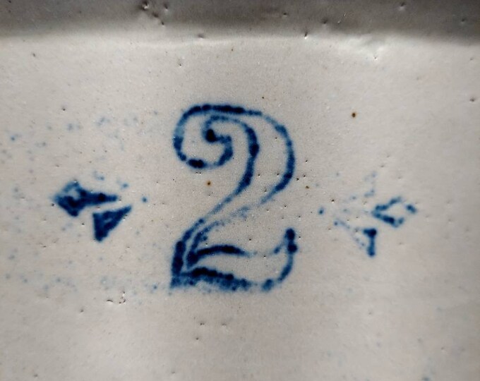 Antique 2 Gallon Crock / 2 Gallon Hawthorn Pottery Crock / Blue Number ...
