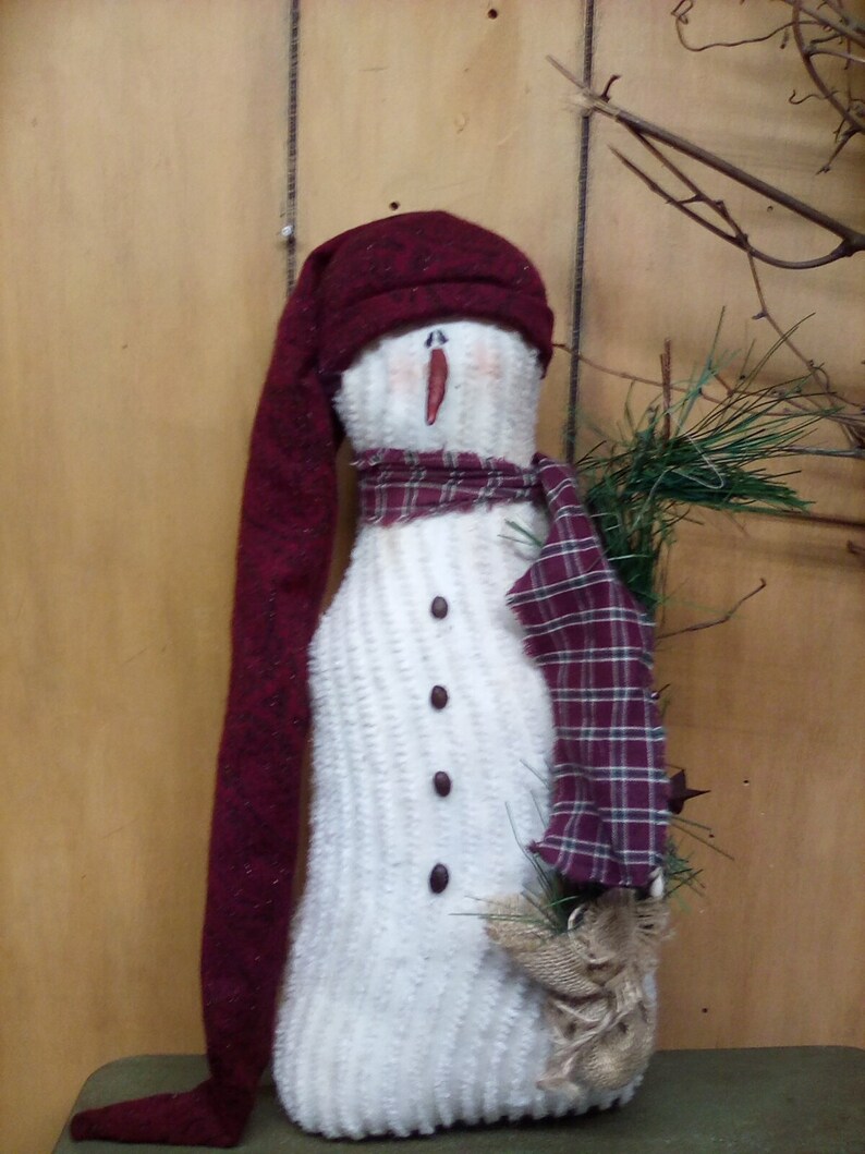 Snowman / Primitive Decor Large Vintage Showman / Large - Etsy