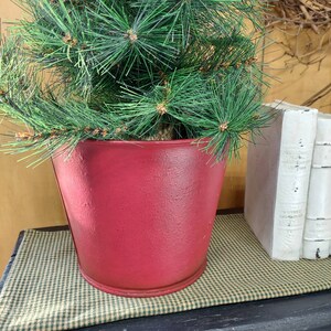 Galvanized Metal Bucket / Galvanized Red Bucket / Painted Red Vintage ...