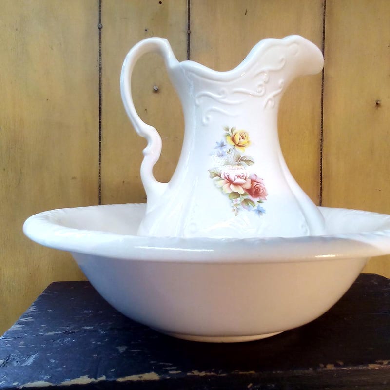 Pitcher and Bowl Set - Etsy