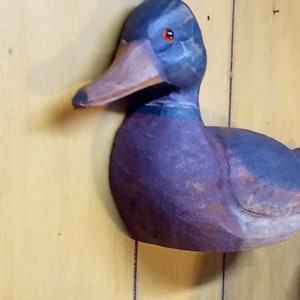 Decoy / Hand Carved Hand Painted Vintage Decoy / Wall Hanging-shelf ...