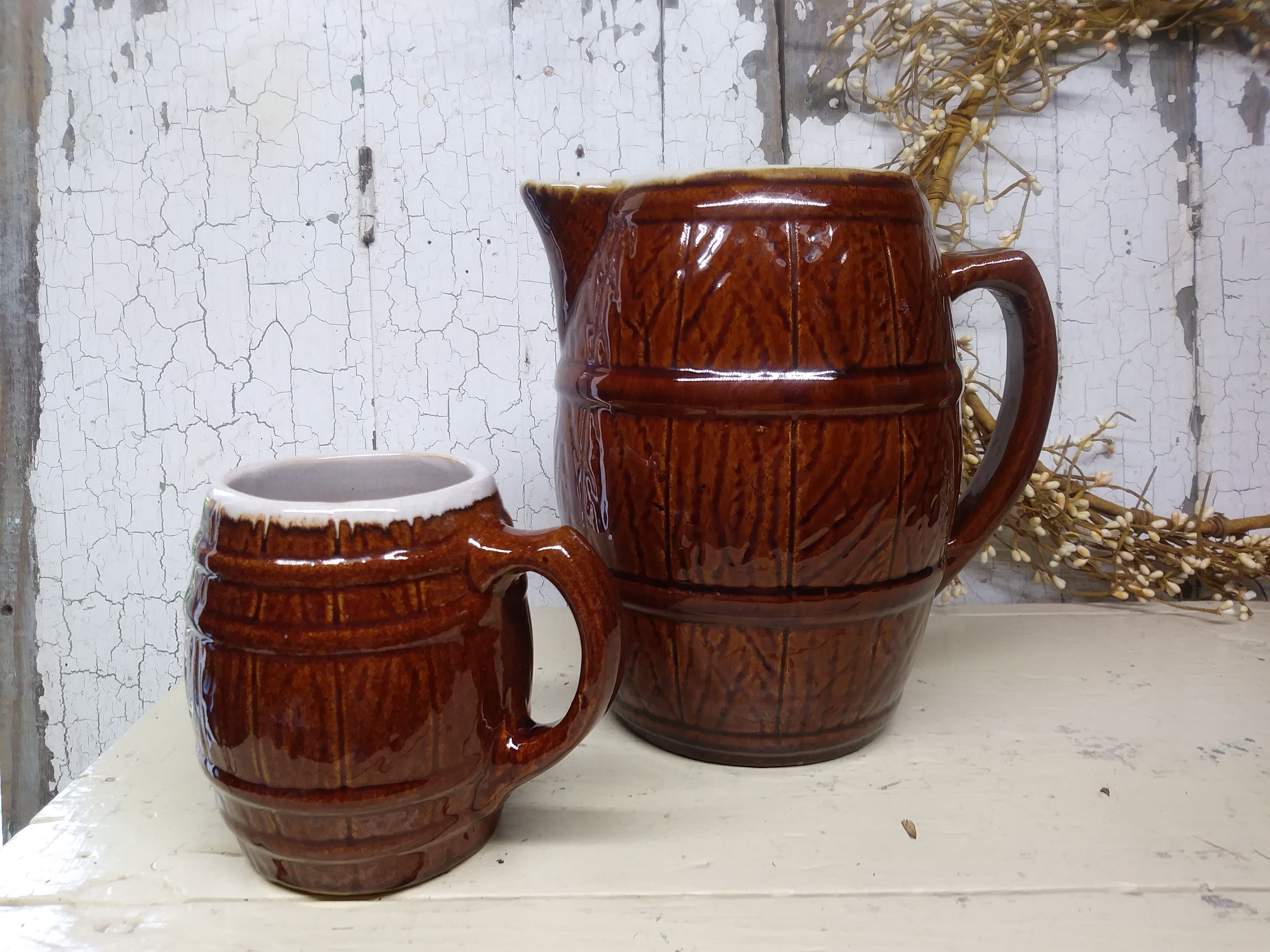 Pitcher / Pitcher And Mug / Matching Stoneware Pottery | Etsy