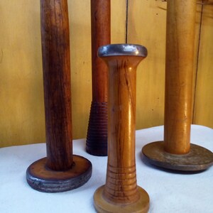 Bobbins / Antique Wooden Bobbin Collection / Four Wooden Bobbins Spools ...