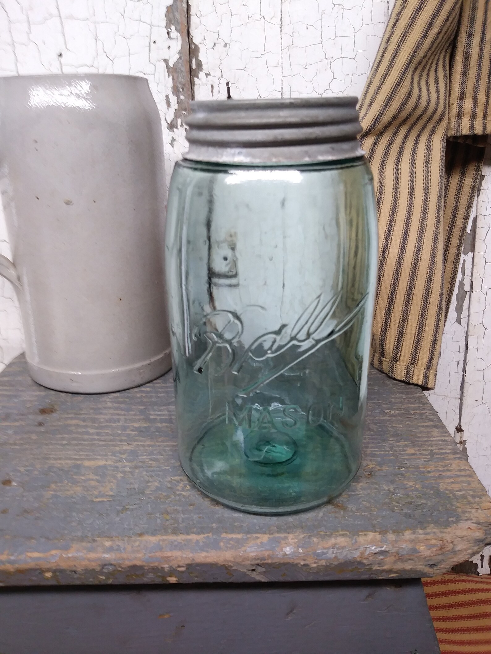 Mason Jar / Ball Triple L One Quart Green Tint Canning Jar | Etsy