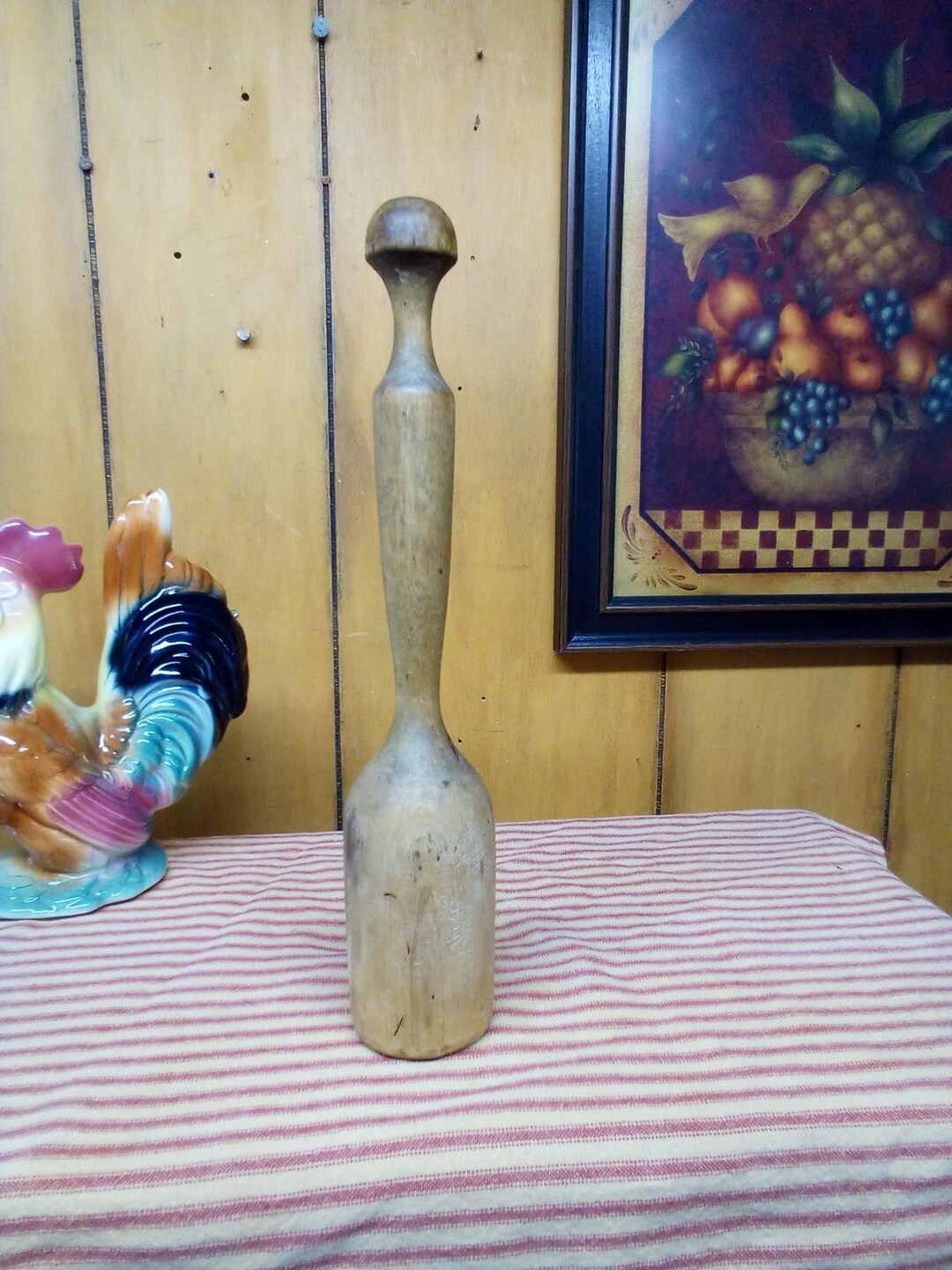 Antique Wooden Potato Masher / Large Wooden Potato Masher / Hand Carved ...