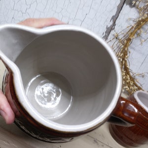 Pitcher / Pitcher and Mug / Matching Stoneware- Pottery Vintage Barrel ...