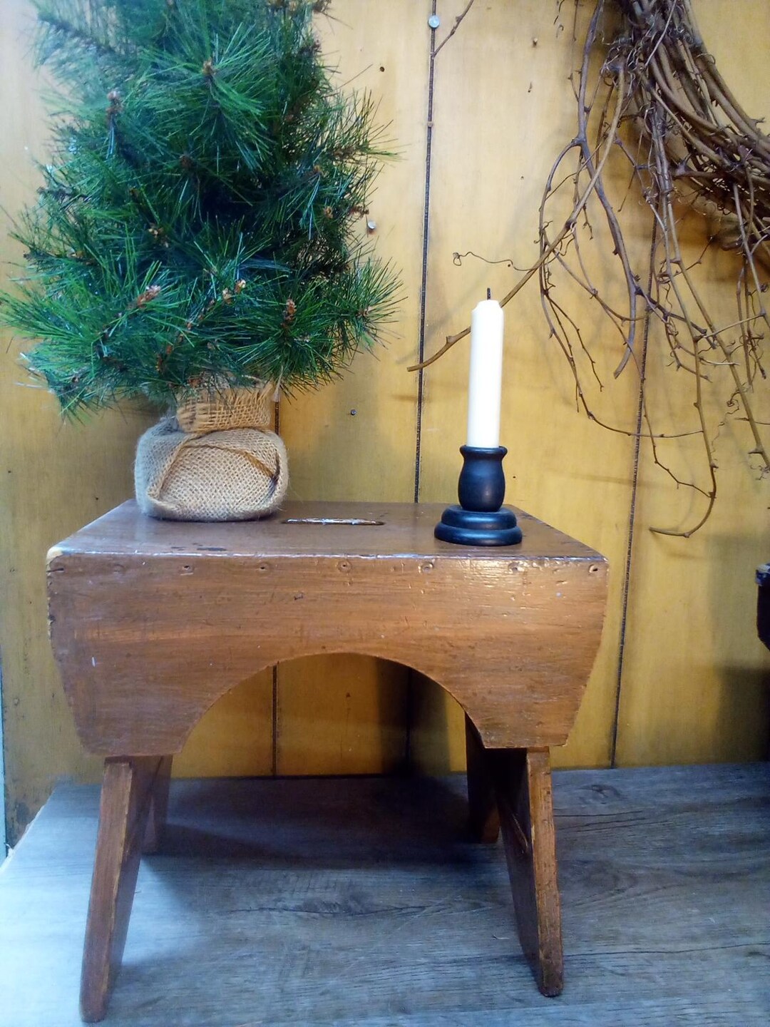 Bench /small Vintage Bench / Farmhouse Country Style Bench-foot Stool ...