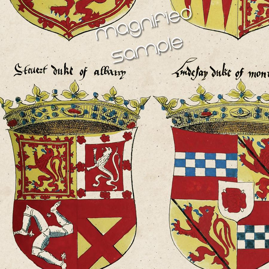 Heraldry Coat of Arms Print Download Medieval Armorial Shields European ...