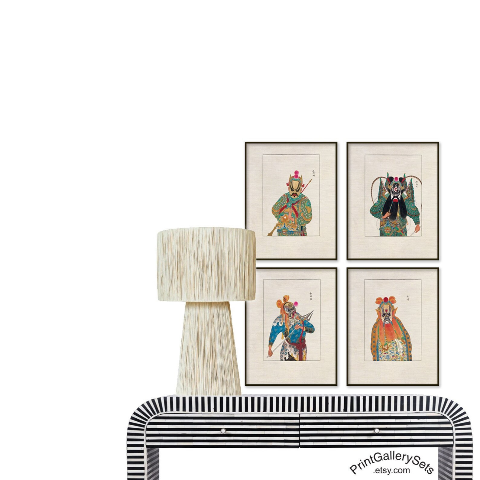 Peking Opera Chinese Musical Theatre Old 19th Century Prints Singers ...