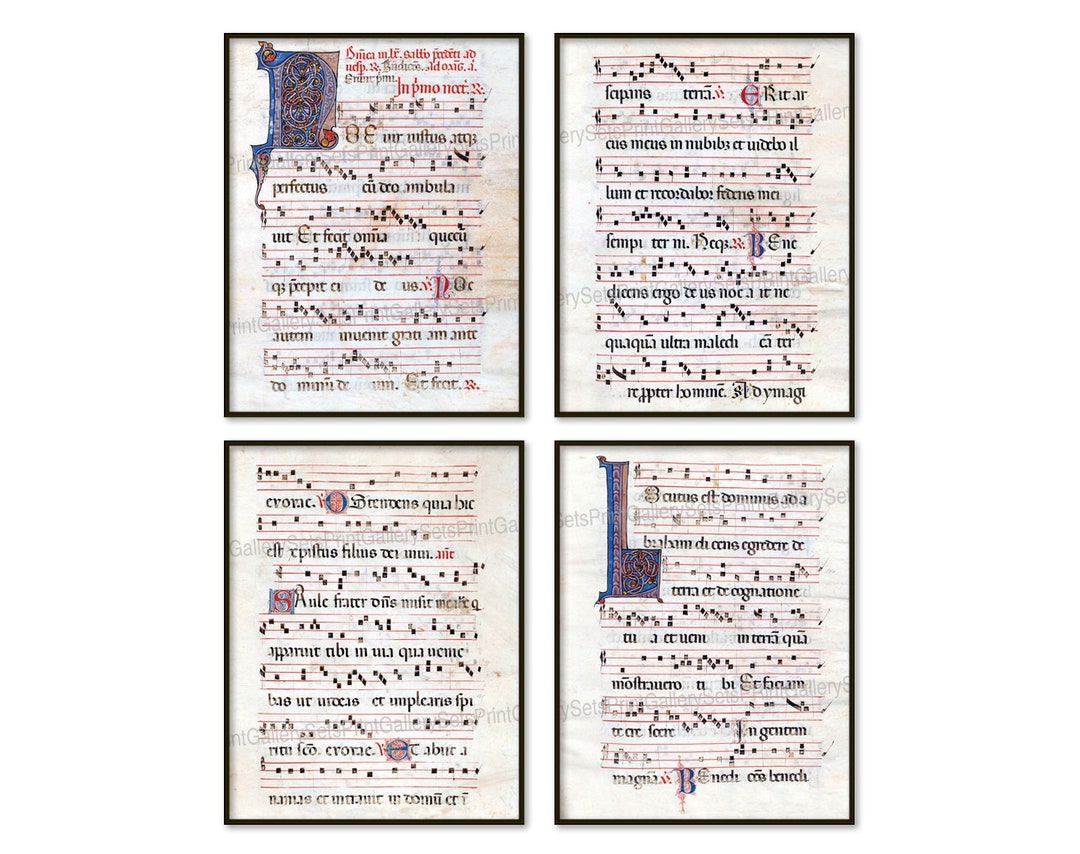 Printable Download Illuminated Music Manuscript Pages Set of 4 ...