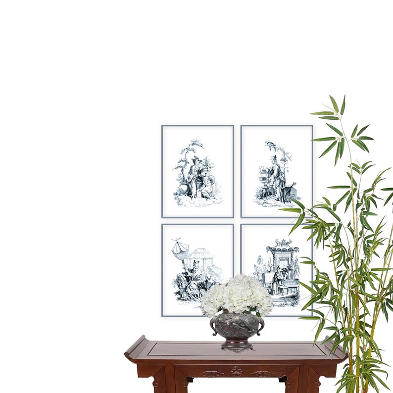 Chinois Digital Print Set Printable Download Chinoiserie Engraving 18th ...