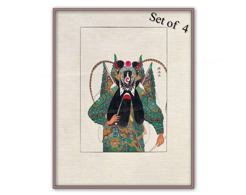 Peking Opera Chinese Musical Theatre Old 19th Century Prints Singers ...