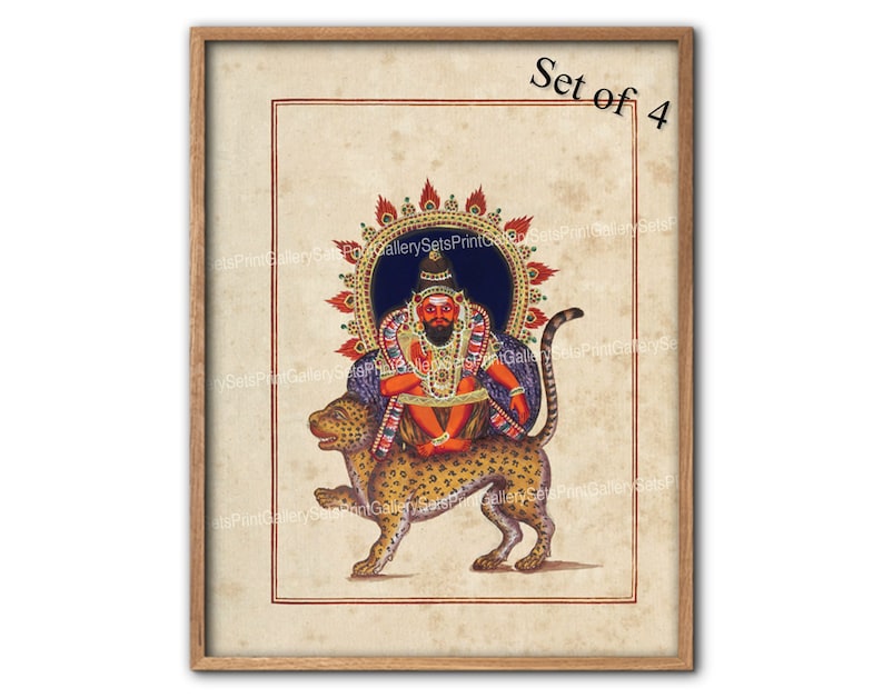 Hindu Gods Deities of India Digital Download Prints Antique Indian 19th ...