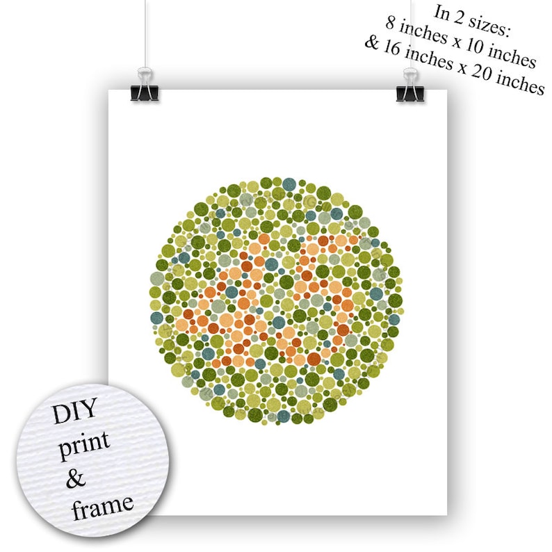 Ishihara Eye Chart Color Blind Test Prints Printable Digital Download ...