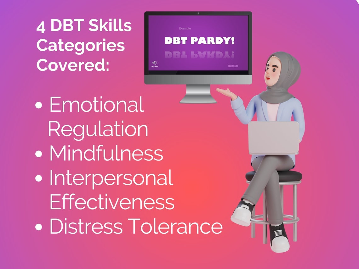 DBT Skills Quiz Show Game: Jeopardy-inspired Therapy (powerpoint & PDF ...