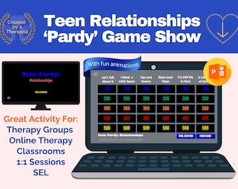 Teen Relationship Therapy Game: Powerpoint (or PDF) Jeopardy Style Game ...