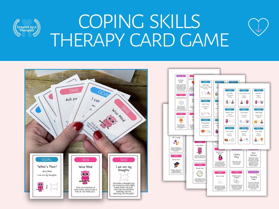 Coping Skills Card Game: Therapy Activities for Teens & Adults (PDF) - Etsy