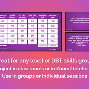 DBT Skills Quiz Show Game: Jeopardy-inspired Therapy (powerpoint & PDF ...