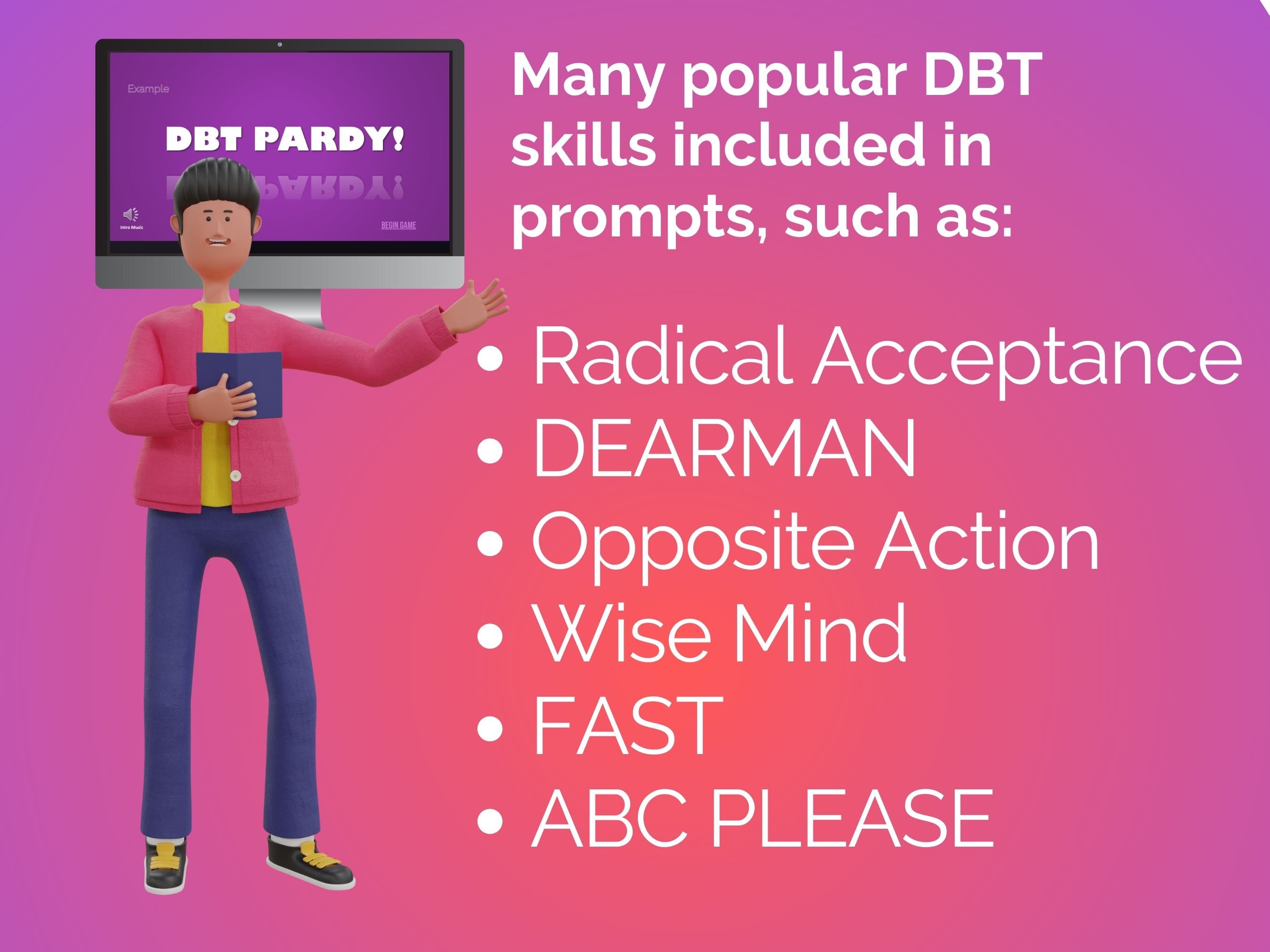 DBT Skills Quiz Show Game: Jeopardy-inspired Therapy (powerpoint & PDF ...