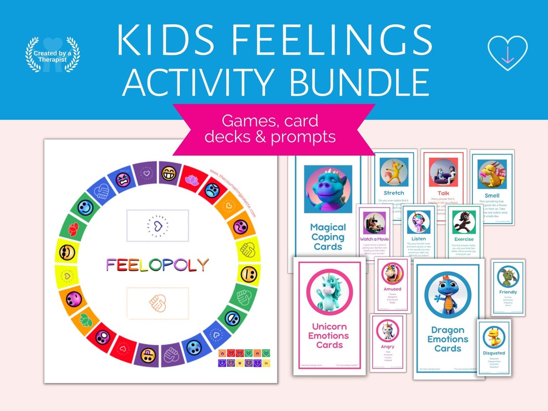 Kids Feelings Activity Bundle: Coping Skills & Emotion Games (PDF) - Etsy