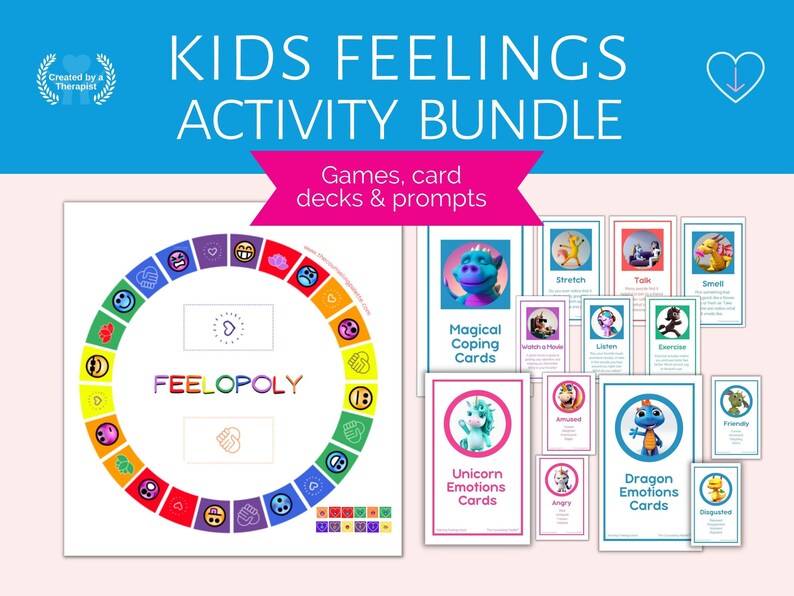 Kids Feelings Activity Bundle, Coping Skills for Kids, Kids Feelings ...