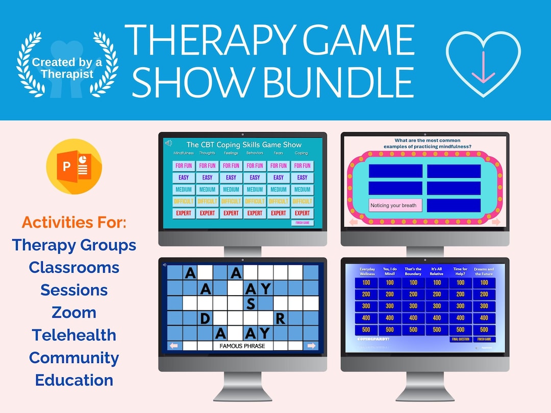 Therapy Games | Group Therapy Activities | Game Show | Counseling Games ...