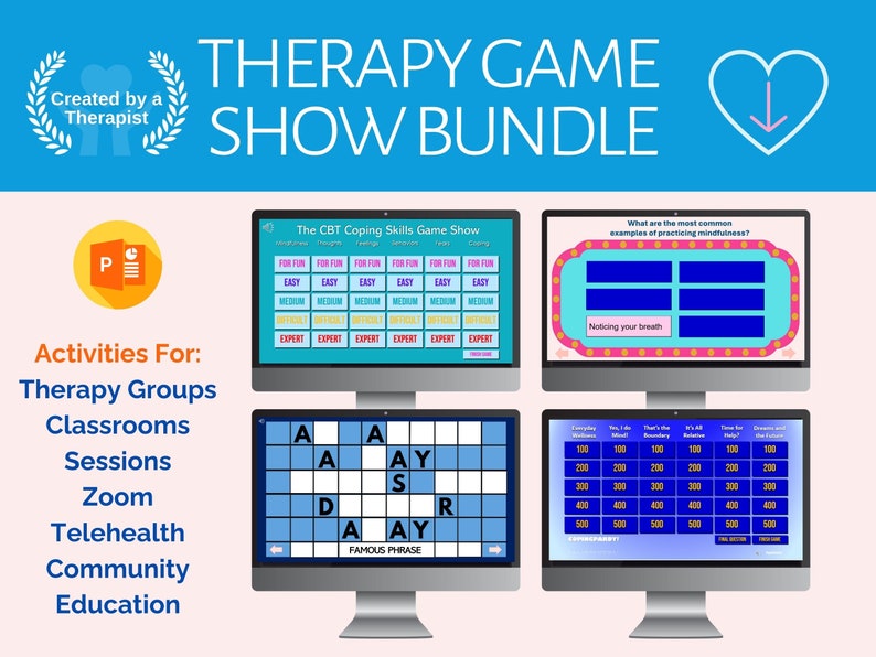 Therapy Game Bundle | Group Therapy Activities | CBT | DBT | SEL ...