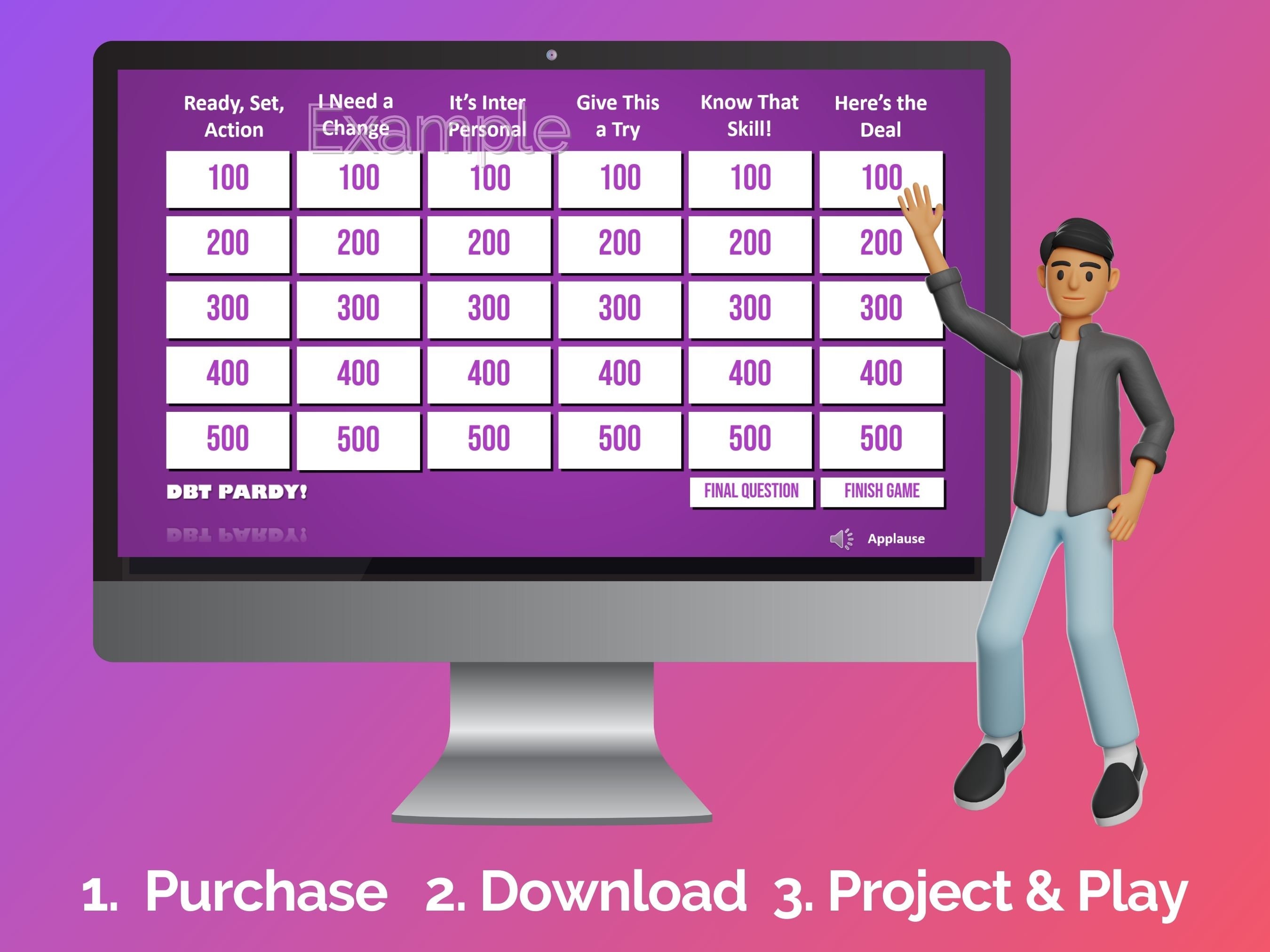 DBT Skills Quiz Show Game: Jeopardy-inspired Therapy (powerpoint & PDF ...