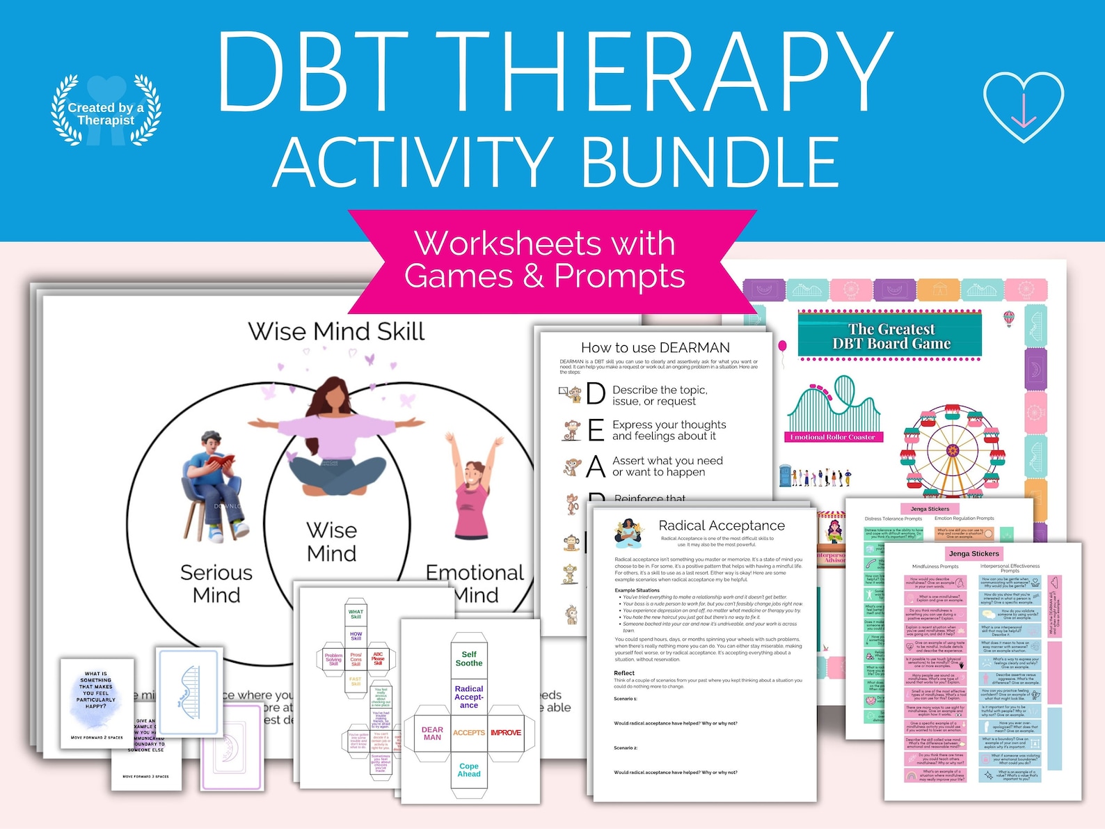 DBT Bundle, DBT Skills, DBT Games, Dialectical Behavioral Therapy ...