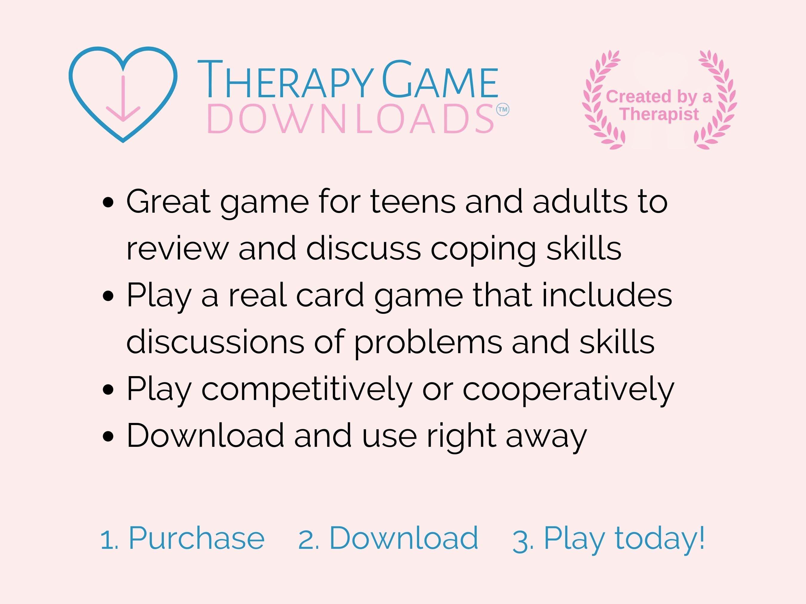 Coping Skills Card Game: Therapy Activities for Teens & Adults (PDF) - Etsy