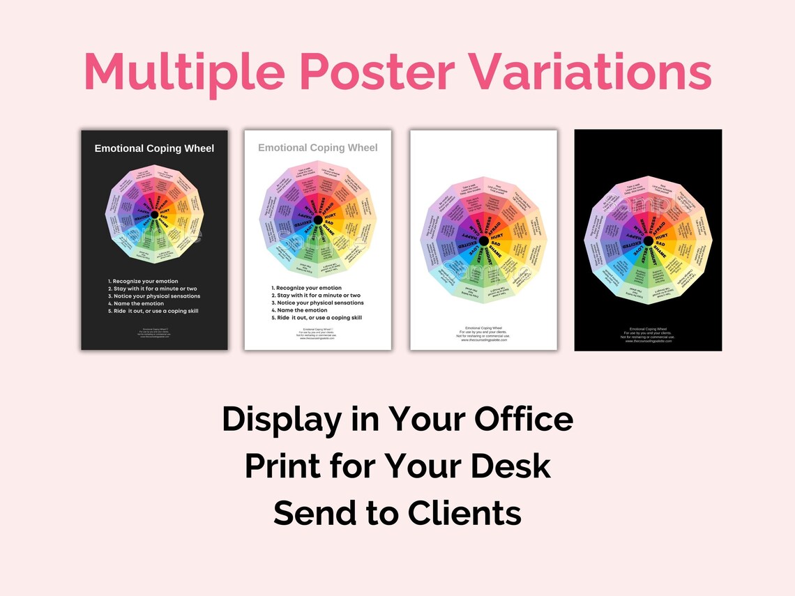 Emotions Wheel | Feelings Wheel Poster | Printable | DBT | CBT | Coping ...