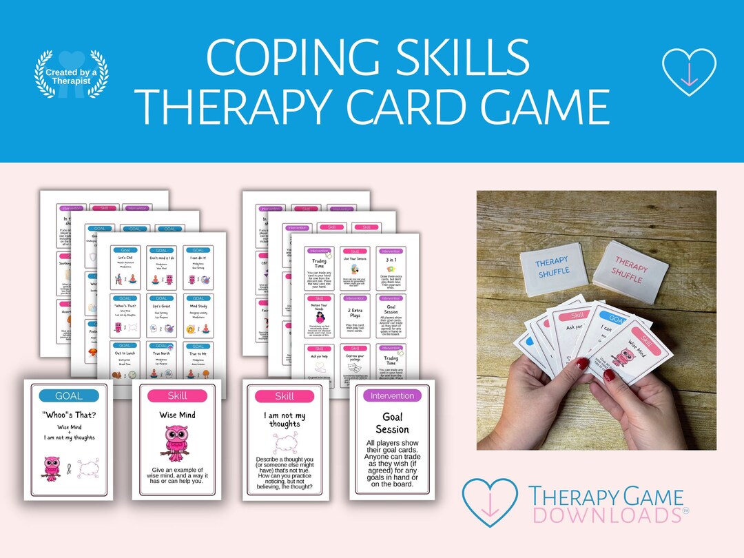 Coping Skills Card Game Therapy Games Therapy Activities - Etsy