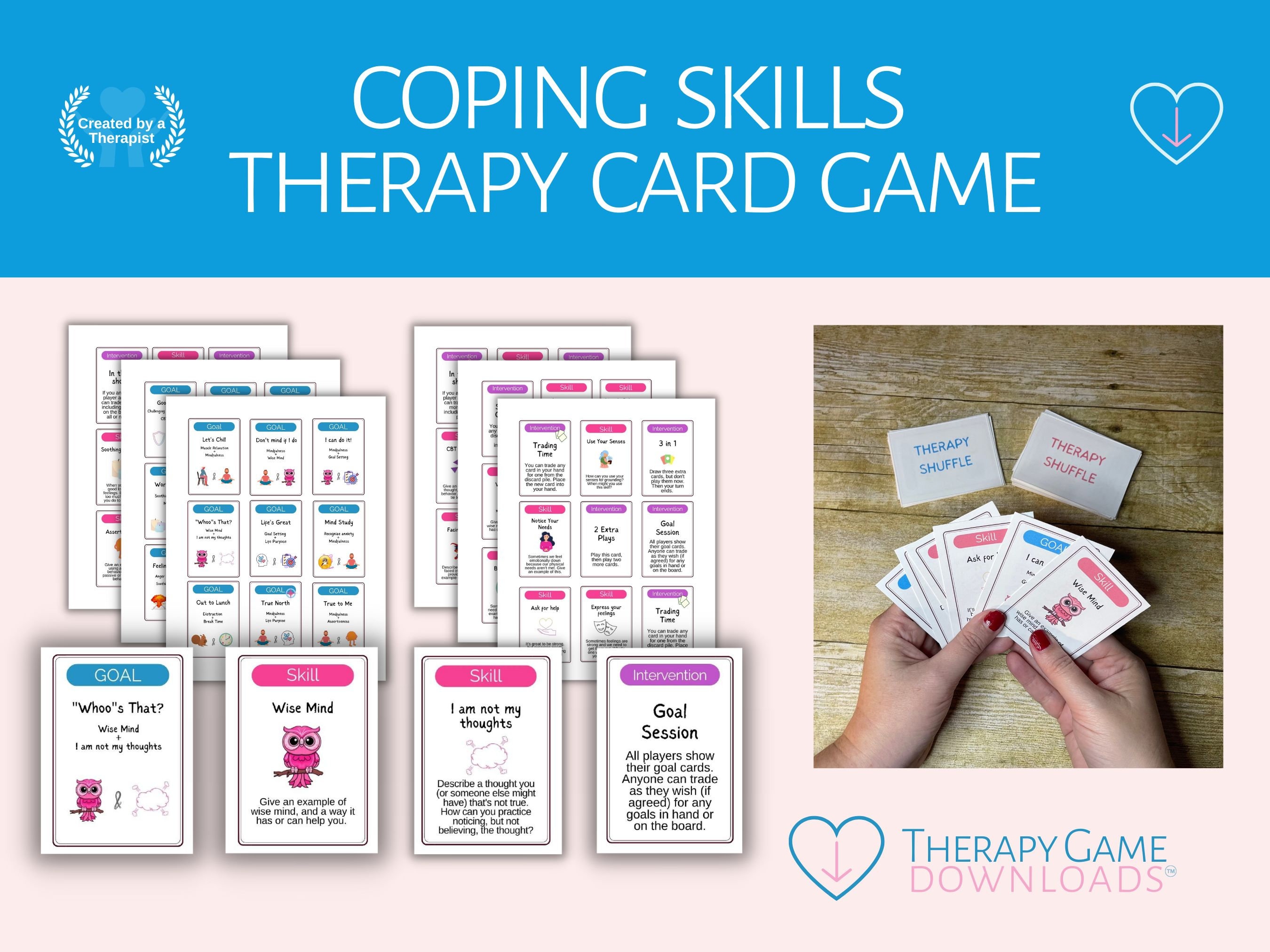 Coping Skills Card Game Therapy Games Therapy Activities - Etsy