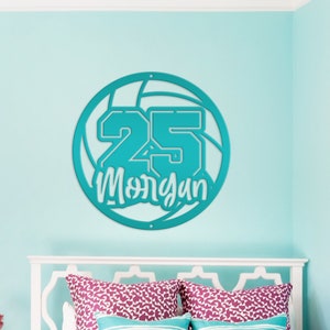 Personalized Volleyball Name and Number Metal Sign - Etsy