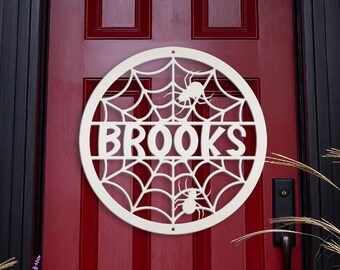 Custom Halloween Family Sign Spider Web Custom Sign - Etsy